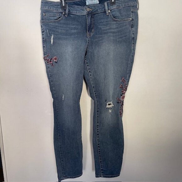 torrid | Jeans | Torrid Jeans Womens 2 Tall Blue Floral Embroidered ...